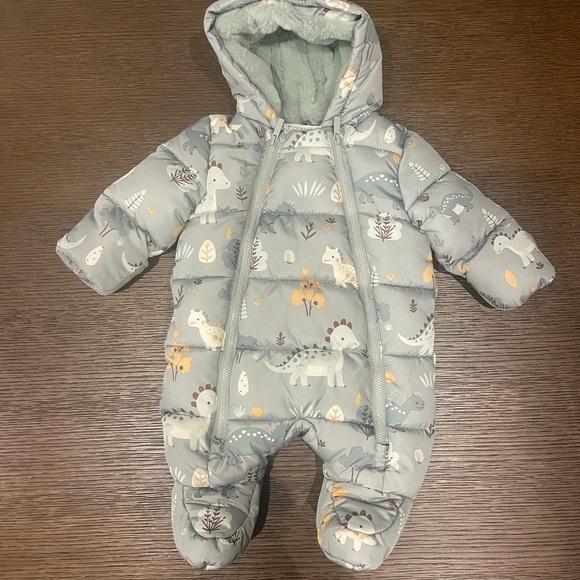 Jackets & Coats | Dinosaur Print Newborn Snow Suit Onesie | Poshmark